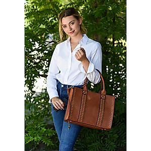 JESSIE & JAMES Concealed Carry Satchel Purse, Top Handle CCW Handbag with Shoulder Strap
