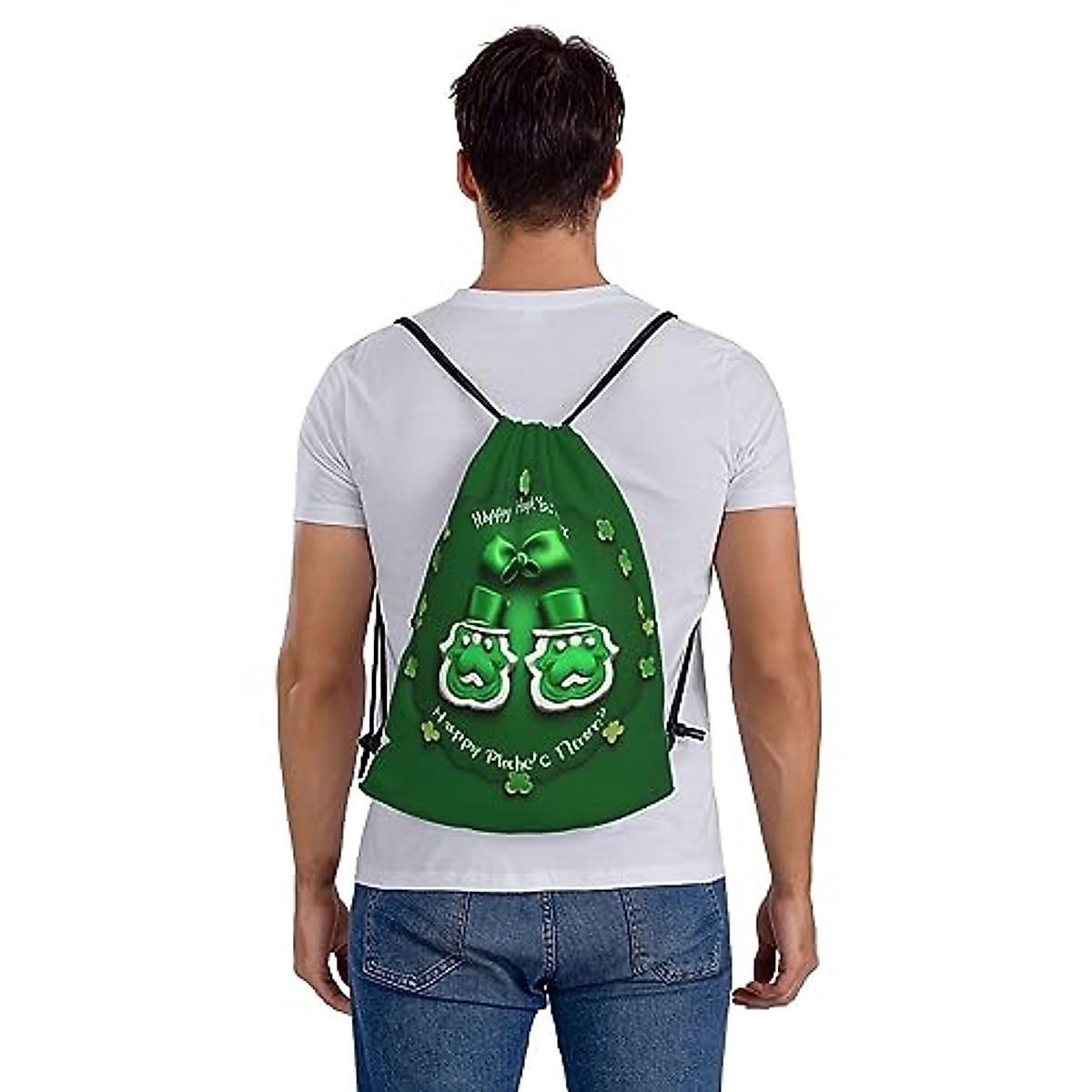 Drawstring Backpack for women,Versatile drawstring bag,Water-Resistant Cinch Bag,Gym sackpack-Happy St. Patrick's Day
