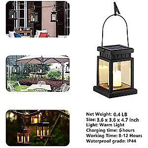 Solar Retro Hanging Lantern Outdoor Waterproof Decorative Chandelier with Fairy Lights for Garden, Terrace, Lawn, Umbrella, Terrace, Tree, Road (Warm White, 4 Pack)