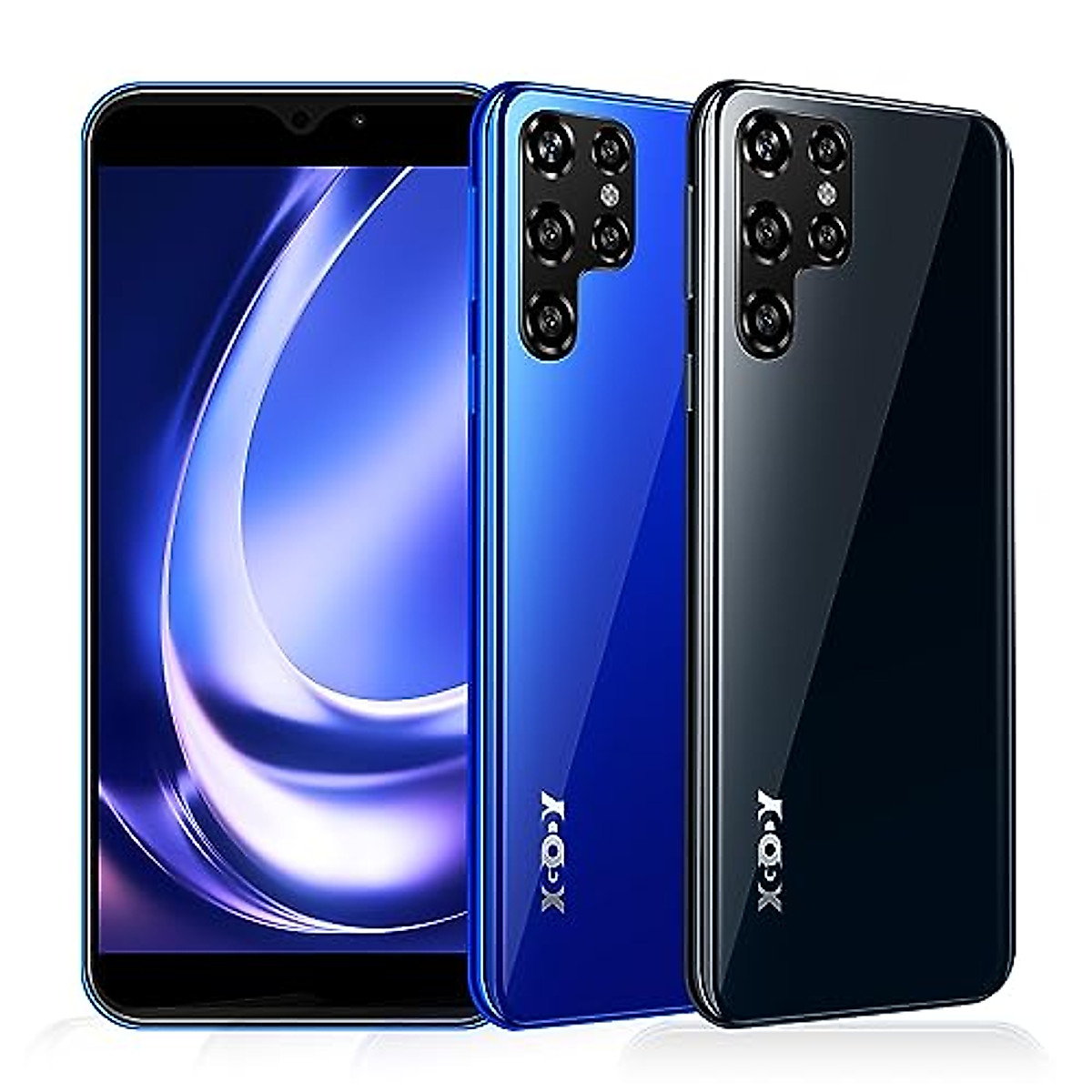 Xgody X60 4G Unlocked Phones, 6'’ QHD Waterdrop Screen Dual Sim Unlocked Cell Phones, Quad-core 2GB+16GB Smartphones, 3000mAh Battery, Face Unlock, AI Camera 5MP+5MP Cheap Android Phone (Blue)