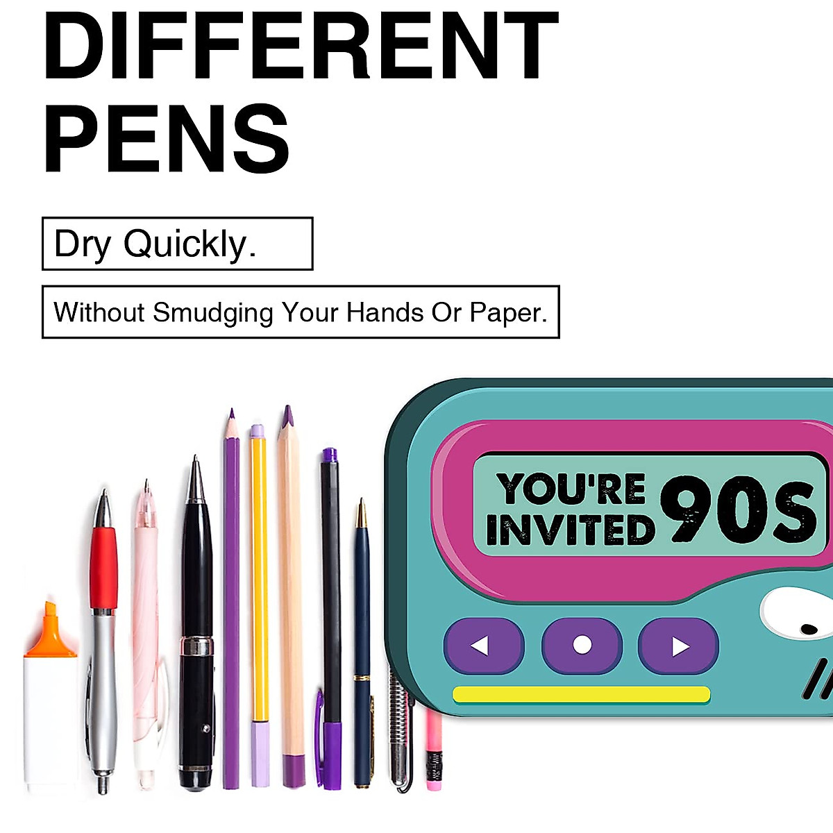 90's Throwback Party Invitations with Envelopes, 20 Set 90s Cassette Tape Shaped Invitations Birthday Party Invites Supplies Favors, Double-Sided