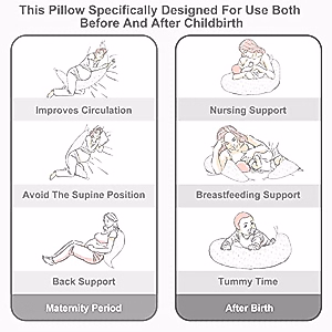 DancesCat Nursing Pillow, Original Plus Size Breastfeeding Pillows, Bottle Feeding,Baby Support, Tummy Time Pillow with Adjustable Waist Ties and Removable Cover- Gifts for Moms