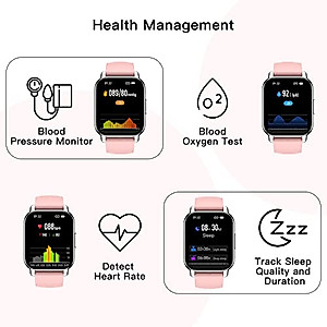 Popglory Smart Watch Call Receive/Dial, 1.85'' Smartwatch with AI Voice Control, Blood Pressure/SpO2/Heart Rate Monitor, Fitness Tracker Watch with 2 Straps for Men & Women iOS & Android Phones