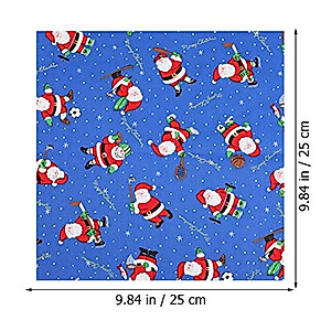 Healifty Christmas Fabric 13Pcs Christmas Cotton Fabric Bundles Patchwork Precut Fabric Scraps Quilting Fabric Sheets for DIY Christmas Stocking Tree Wreath Doll Quilted Fabric Drapery