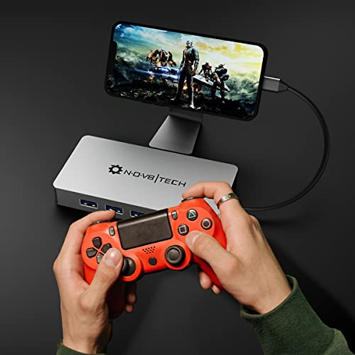 NOV8Tech USB C Hub, 11 in 1 USB Hub 3.0 Adapter Dongle for M1 MacBook Pro Air, Windows Laptop and Other Type C Devices, 4K HDMI, 100W USB C Dock PD, Micro SD & 2X SD, 2X USB 3.0, 3X USB 2.0