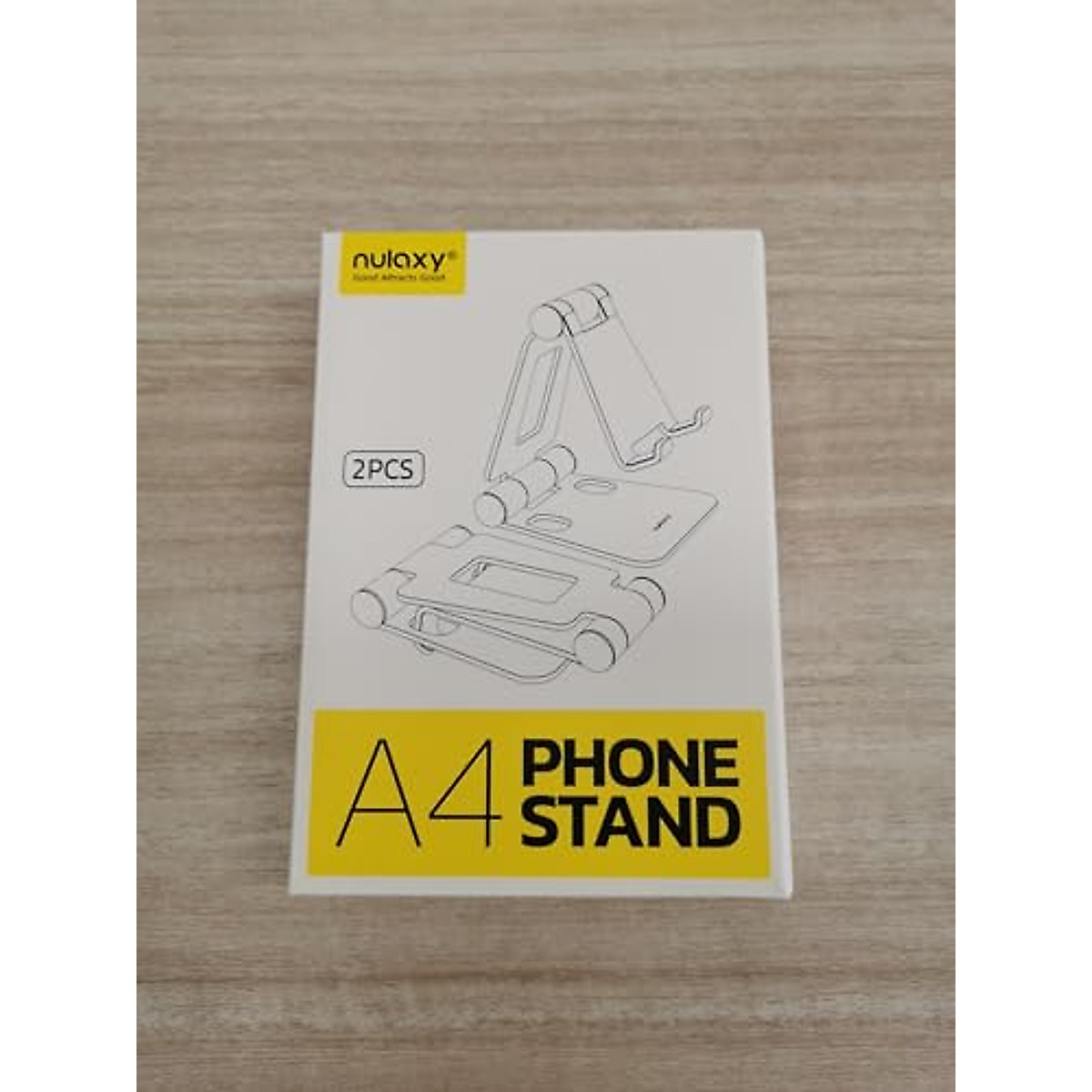 Nulaxy 2 Pack Dual Folding Cell Phone Stand, Fully Adjustable Foldable Desktop Phone Holder Cradle Dock Compatible with Phone 16 15 14 13 12 Pro Xs Xs Max Xr X 8, All Phones, Black & Silver