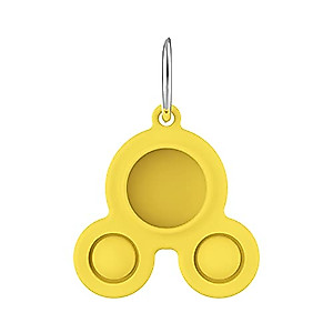 Eusty Air Tag Keychain for Apple Airtags Holder , 1 Pack Protective Leather Airtags Case Tracker Cover with Air Tag Holder, Airtag Key Ring Compatible with Apple New AirTag Dog Collar, Yellow