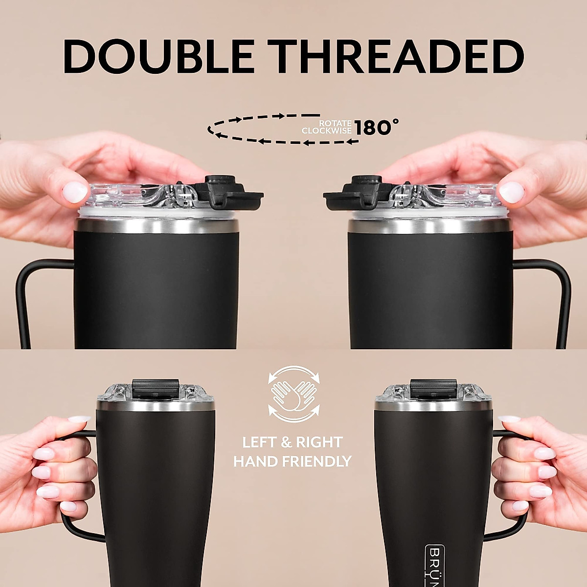 BrüMate Toddy XL - 32oz 100% Leak Proof Insulated Coffee Mug with Handle & Lid - Stainless Steel Coffee Travel Mug - Double Walled Coffee Cup (Glitter white)
