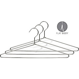 The Great American Hanger Company The American Company Slim, Box of 100 Thin and Strong Chrome Top Shirt and Pants Metal Suit Hanger