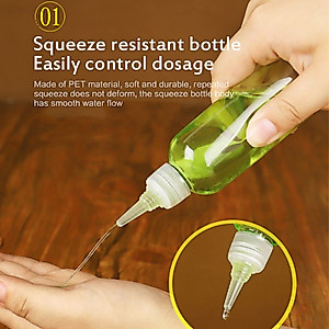 5pcs 10-250ml Refillable Bottles Squeeze Bottles Eye Dropper Bottle Liquid Dispenser Sharp-mouth Container with Twist Top Cap(10ml)