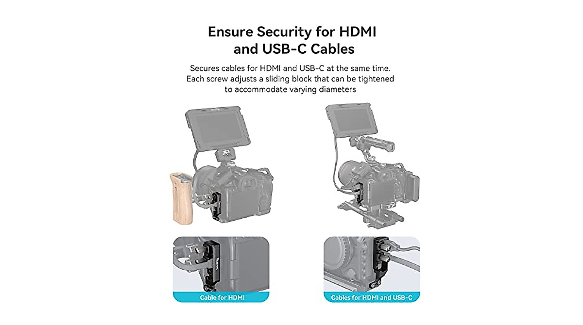 SmallRig HDMI & USB-C Cable Clamp for Canon R5 R6 Cages | Secure ...