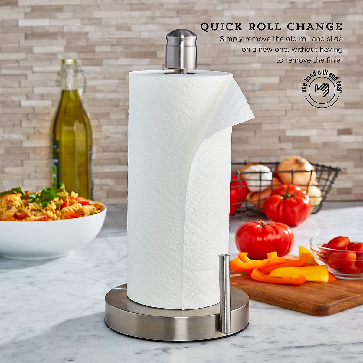 Kamenstein Perfect Tear Paper Towel Holder, 13-Inch, Silver