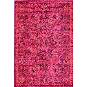 Unique Loom Medici Collection Vintage Botanical Traditional Red Area Rug (4' 0 x 6' 0)