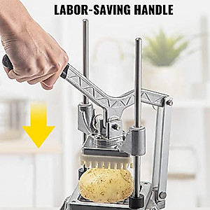 VEVOR Commercial Chopper w/ 4 Replacement Blades Commercial Vegetable Chopper Stainless Steel French Fry Cutter Potato Dicer & Slicer Commercial Vegetable Fruit Chopper for Restaurants & Home Kitchen