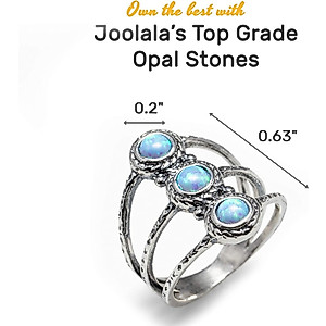 Joolala created fire opals Sterling Silver Women’s Ring – 925 Silver Rings for Women – Elegant and Stylish Design – Various Models – Gorgeous Oxidized Finish – Ideal Promise Ring, Anniversary (10)