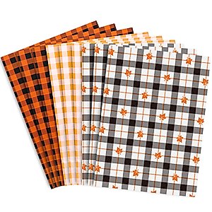 Whaline 90 Sheets Fall Tissue Paper Folded Flat Buffalo Plaid Wrapping Paper Maple Leaf Gift Wrapping Tissue Paper Thanksgiving Art Paper for Home DIY Gift Bags Party Favor Autumn Decor, 14 x 20inch