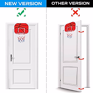 Mini Indoor Basketball Hoop for Kids 5 6 7 8 9 10+Years Old Boys, Boost Over The Door Mini Hoop with 4 Balls, 9 inch Larger Rim Pro Sport Game Interactive Toys for Gift for Boys Age 4-12