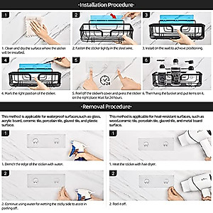 YOHOM Shower Caddy Organizer with 2 Hooks Strong Adhesive Shower Shelf for inside Shower No Drilling Rustproof Stainless Steel Bathroom Caddy Basket Shampoo Holder Storage Black 2pcs