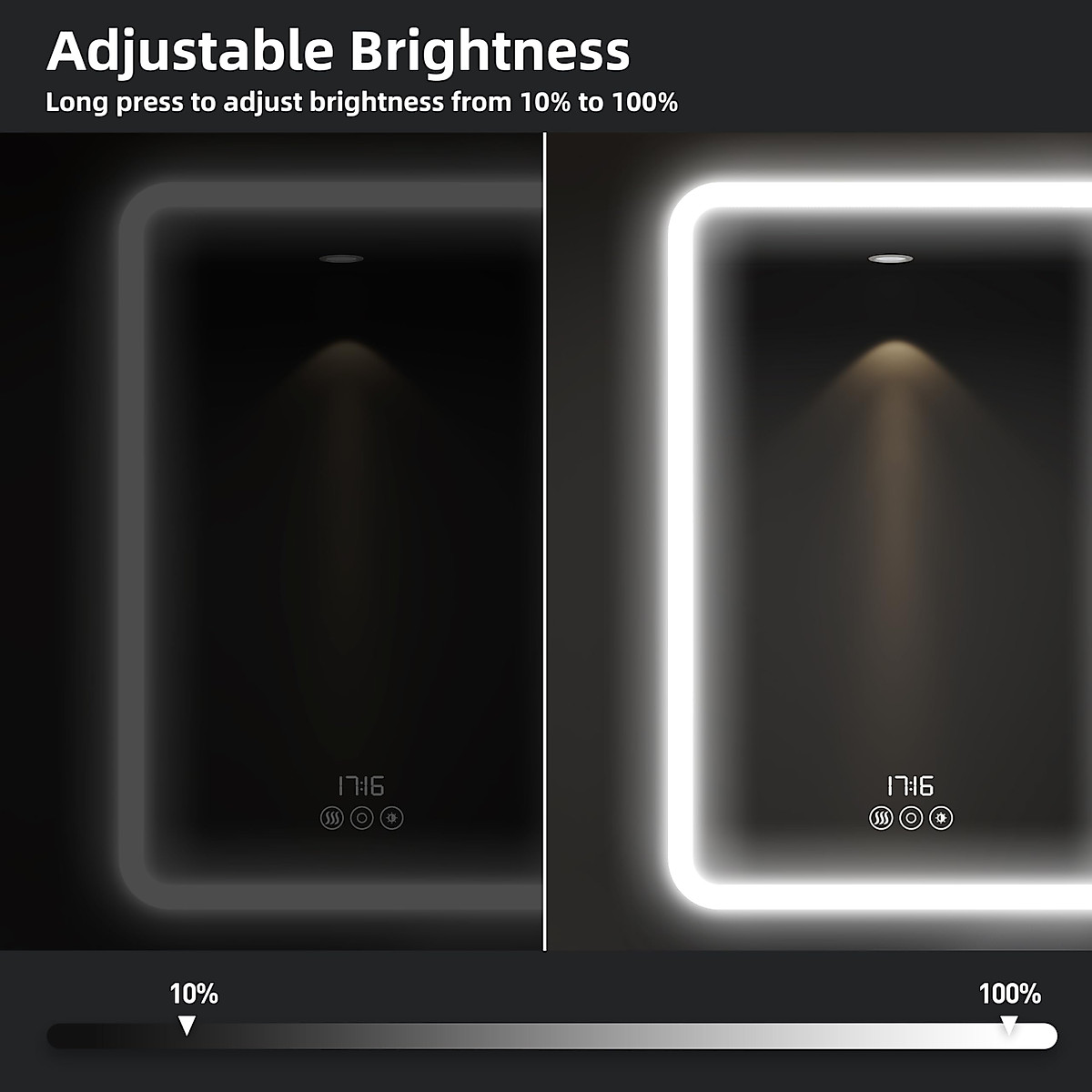 HBEZON Medicine Cabinet with LED Lights and Mirror, 60 x 36 Inch Surface and Recessed Mounted Bathroom Cabinet with Door, Adjustable Shelf, Defogger, Memory Function, 3-Color Mode, Outlet&USB, Dimmer