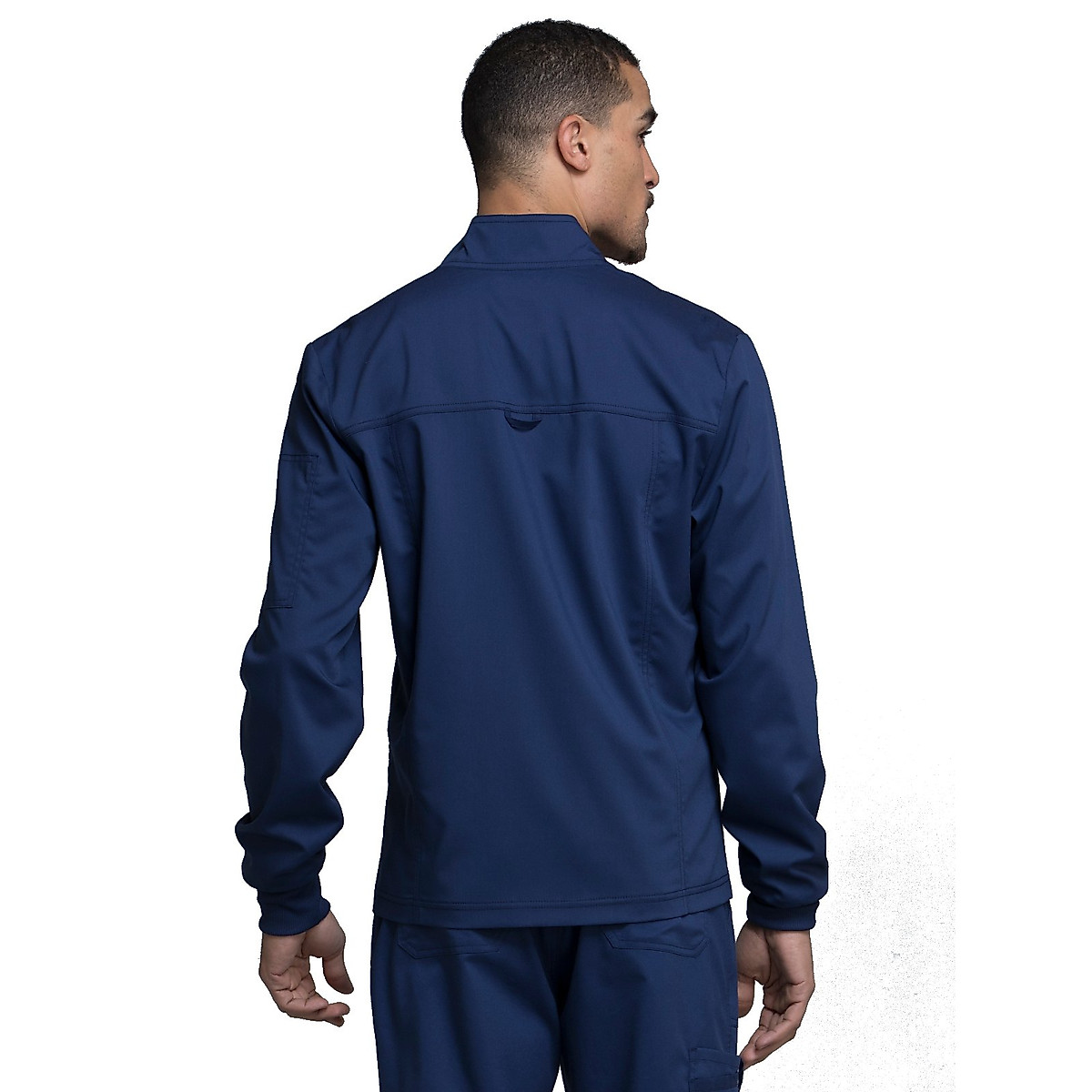 Cherokee Men Warm up Scrub Jacket with Zip Front WW320, S, Navy