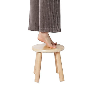 Bamboo Step Stool,10.23 inches Sturdy Foot Stool for Adults,Wood Portable Bed Side Steps Stool 350 Lbs Capacity Stepping Foot Stool for Kitchen Bathroom Bedroom Toilet or Toy Room…