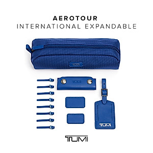 TUMI - Accents Kit - Includes 2 Leather Monogram Patches, 1 Leather Luggage Handle Wrap, 1 Luggage Tag & 8 Leather Zipper Pulls - Atlantic