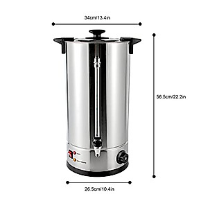 20L/5.28gal Commercial Coffee Urn Stainless Steel Hot Beverage Dispenser Hot Water Boiler Container Tea Urn for Cafes, Buffets, Offices Commercial