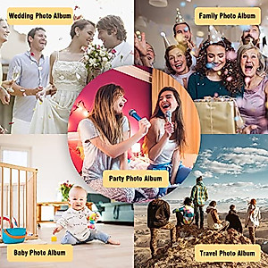 Photo Album 4x6 240 Photos Linen Frame Cover with Memo Areas, 4x6 Photo Album, Wedding Photo Album 4x6, 4x6 Photo Book with Writing Space for Wedding Kids Family Vacation Baby Engagements (Black)