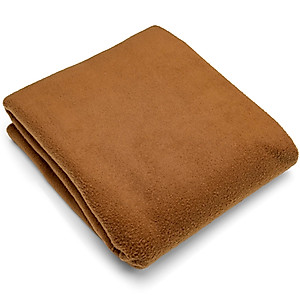 Pico Textiles 1 Yard - Dark Camel Solid Fleece Fabric - Solid Color Fleece Fabric - Sold by The Yard - Variety of Colors - Ideal for Sewing Projects, Scarves, No Sew Fleece Throws and Tie Blankets.