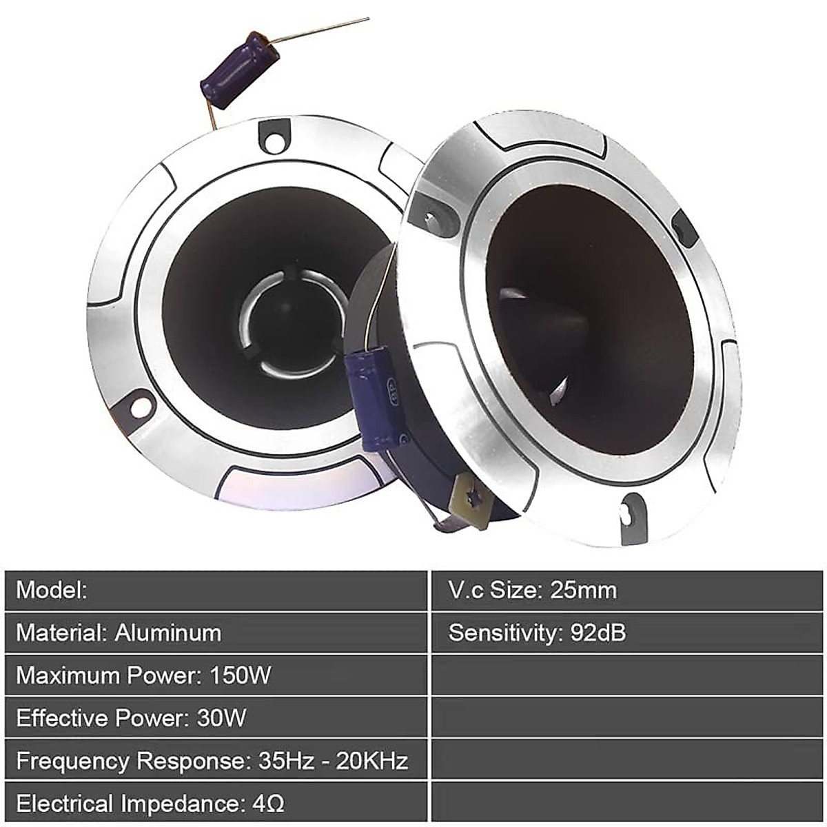 huananhe 4-inch Tweeters for Car Audio600 watt high Compressed Titanium Bullet Super Tweeter Unit Factory Direct Wholesale Price