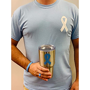 Light Blue Ribbon Awareness Silicone Bracelet 25 Pack