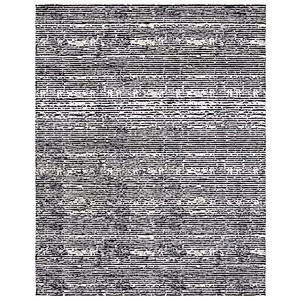 SAFAVIEH Lurex Collection Area Rug - 8' x 10', Black & Grey, Modern Abstract Design, Non-Shedding & Easy Care, Ideal for High Traffic Areas in Living Room, Bedroom (LUR188Z)