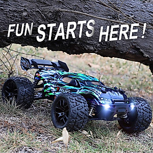 HAIBOXING RC Cars Hailstorm, 36+KM/H High Speed 4WD 1:18 Scale Waterproof Truggy Remote Control Off Road Monster Truck with Two Rechargeable Batteries, All Terrain Toys for Kids and Adult