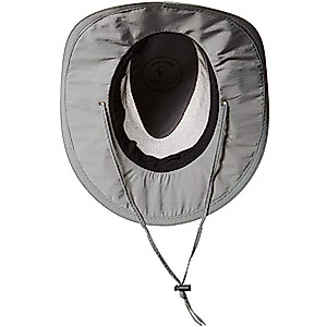 Panama Jack Mesh Crown Safari Sun Hat, 3" Brim, Adjustable Chin Cord, UPF (SPF) 50+ Sun Protection (Charcoal, Medium)