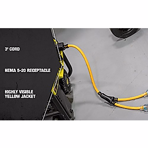 Coleman Cable 01934 3-Feet Generator Power Cord Adapter, 10/4 Splitter Y Adapter, L14-30P to (2) 10/3 Lighted 5-20R
