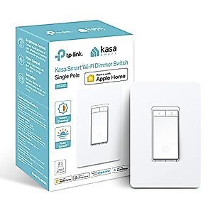 Kasa Apple HomeKit Smart Dimmer Switch KS220, Single Pole, Neutral Wire Required, 2.4GHz Wi-Fi Light Switch Works with Siri, Alexa and Google Home, UL Certified, No Hub Required, White