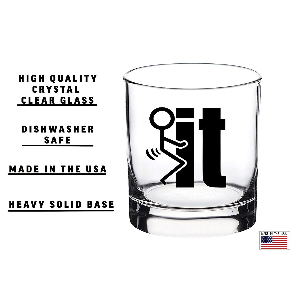Rogue River Tactical Funny Screw It Old Fashioned Whiskey Glass Drinking Cup Gift For Him Men Dad Grandpa
