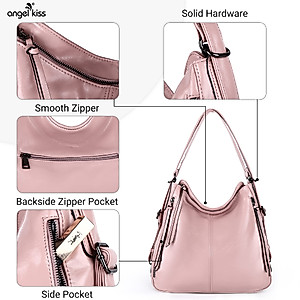 Convertible Backpack Purse For Women Handbag Hobo Tote Satchel Shoulder Bag Apricot