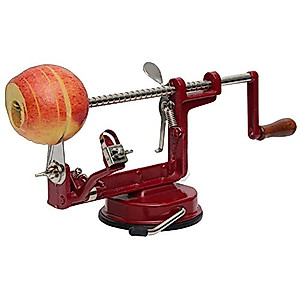 Johnny Apple Peeler, Corer, Slicer, Pie Maker, Stainless Steel Blades, Red VKP1010