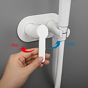 SWHC Handheld Bidet Sprayer for Toilet, Jet Spray for Toilet, Baby Cloth Diaper Sprayer with Hot and Cold Mixing Valve, Muslim Shower, Toilet Bidet Sprayer, Hand Held Bidet Toilet Faucet