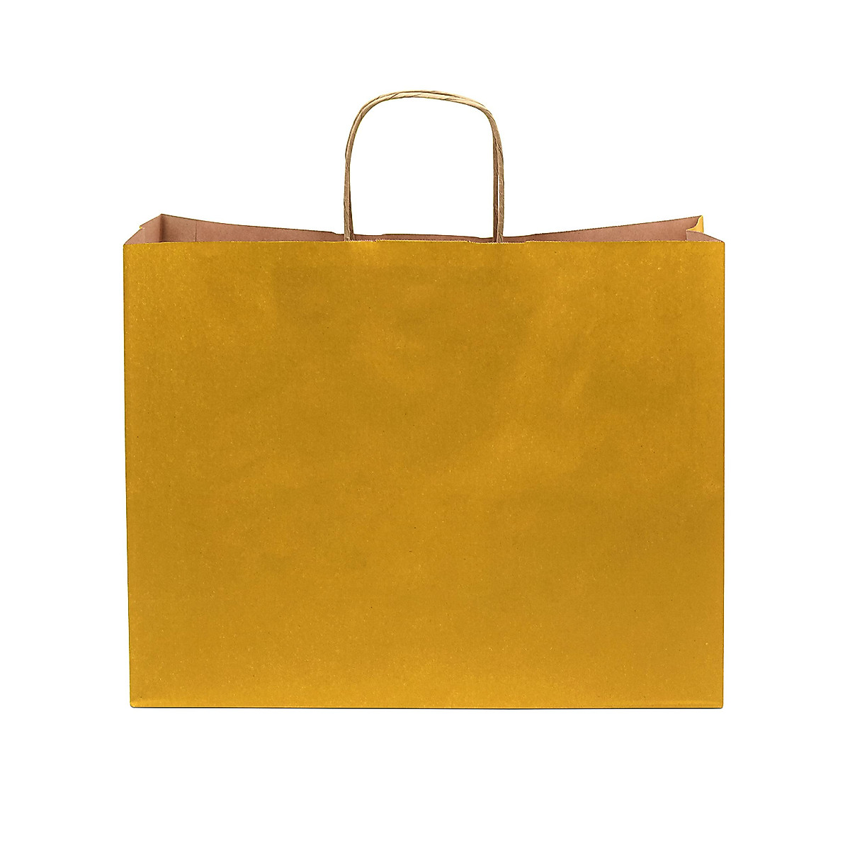 Craft Bag with Handles - 16x6x12 50 Pack Large Yellow Shopping Bags, Cute Kraft Paper Gift Wrap Totes with Handles for Small Business, Retail & Boutique Use, Merchandise, Goodie & Favor Bags, in Bulk