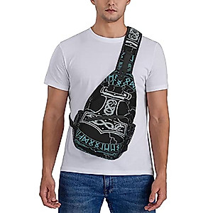 Crossbody Sling Backpack Vikings Norse Mythology Men Women Hiking Chest Shoulder Bag