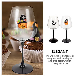 GANAZONO 2pcs Halloween Glass Cups Halloween Wine Goblet Halloween Cocktail Accessories Pudding Cups Halloween Drinking Glasses Halloween Wine Glasses Drinks Goblet Bat Style Water Cup