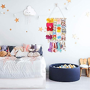 OAOLEER Hair Bow Holder Organizer for Girls，Hair Clips Headband Organizer Storage Wall Hanging Home Decor for Girls Room