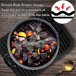 Ardanlingke 9" x 12" Silicone Trivets Mats, Heat Resistant Hot Pads for Kitchen Counter, Spoon Rest, Hot Pads, Large Coasters, Multi-Purpose Drying Trivet Mat (2 Pack, Black)