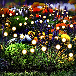 TIMGHKS Solar Firefly Lights Outdoor Waterproof - Durable Solar Garden Lights IP65 Solar Outdoor Swaying Lights Easy to Install Suitable for Courtyard,Garden,Pathway Decoration 2 Pack (8 LED-2 Pack)