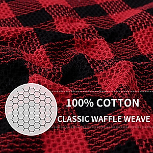 homing Kitchen Towels & Dish Cloths Set, 10 Pack, Super Soft, Absorbent, Quick Dry, 13" x 28" & 12" x 12", Red Black