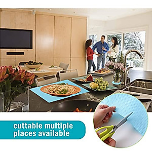 Wkae 6 rolls EVA Refrigerator Mats ，Washable Fridge Shelf Liners ，Non-Slip Can be Cut Drawers Table Kitchen Cupboard PlasticTable Placemats Non-Adhesive，59inch×17inch