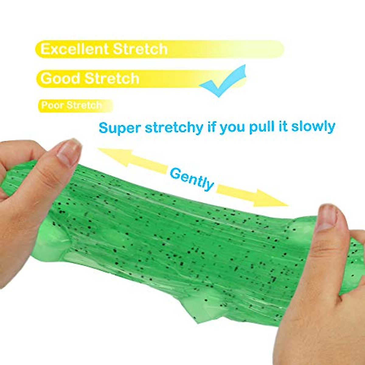 Kiwi Green Clear Slime 7OZ Premade Crystal Slime for Girls Boys, DIY 200ML Crunchy Clear Slime for Kids Toys Art Craft Birthday Party Favor