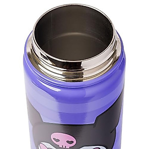 Silver Buffalo Sanrio Hello Kitty and Friends Stainless Steel Water Bottle with Swivel Handle Featuring Kuromi, 20 Ounces
